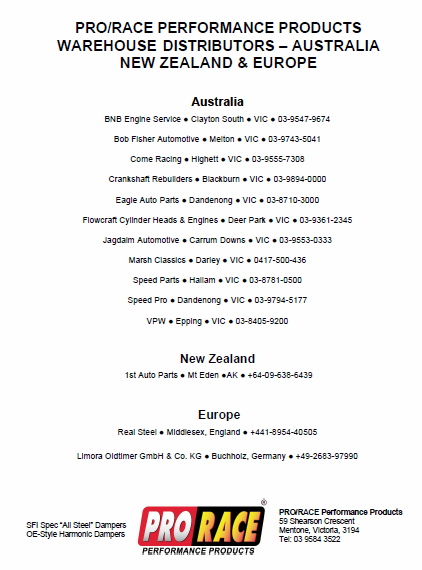 Where to Buy – PRO/RACE Performance Products